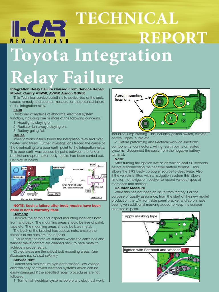 Toyota Integration Relay Failure May June 2014 | PDF | Relay | Switch