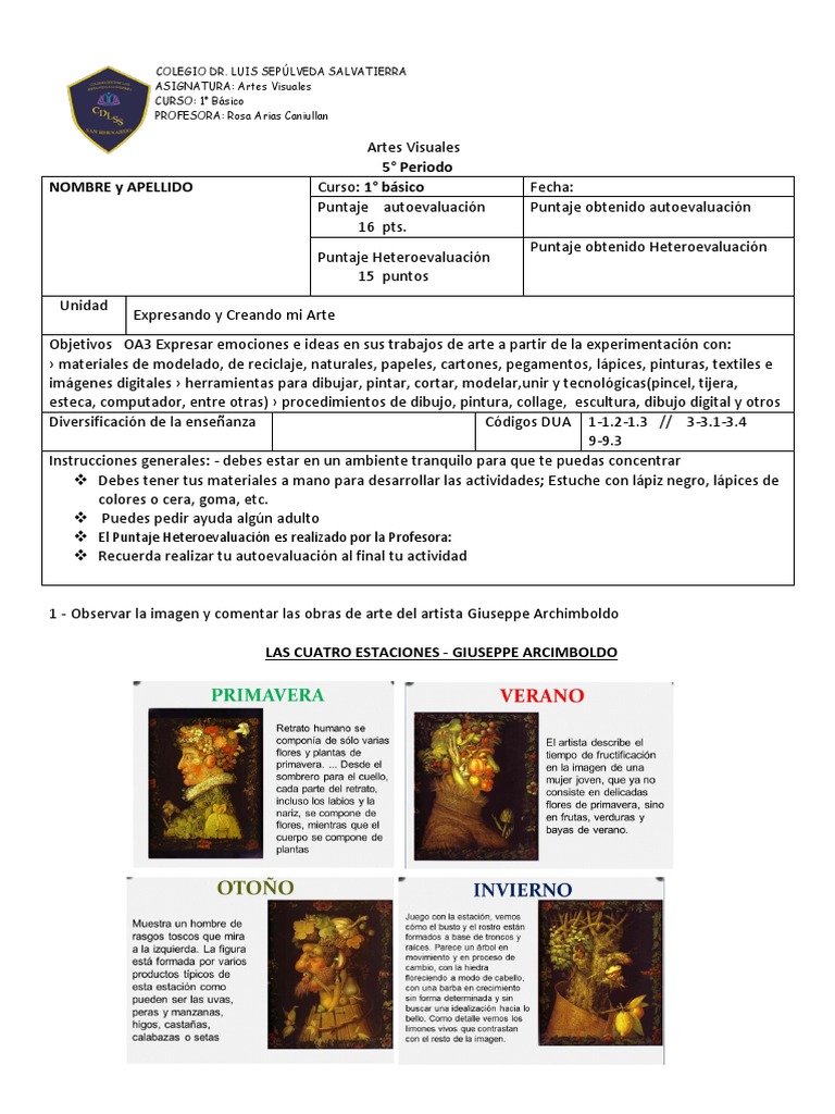 1° Básico Artes Visuales | PDF | Dibujo | Pinturas