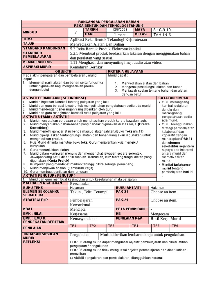 RBT Tahun 6 Minggu 7 | PDF