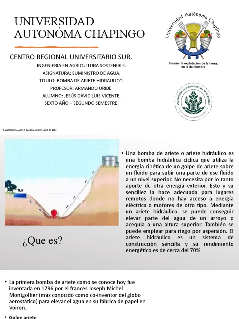 Bomba de Ariete | PDF | Bomba | Ingeniero civil