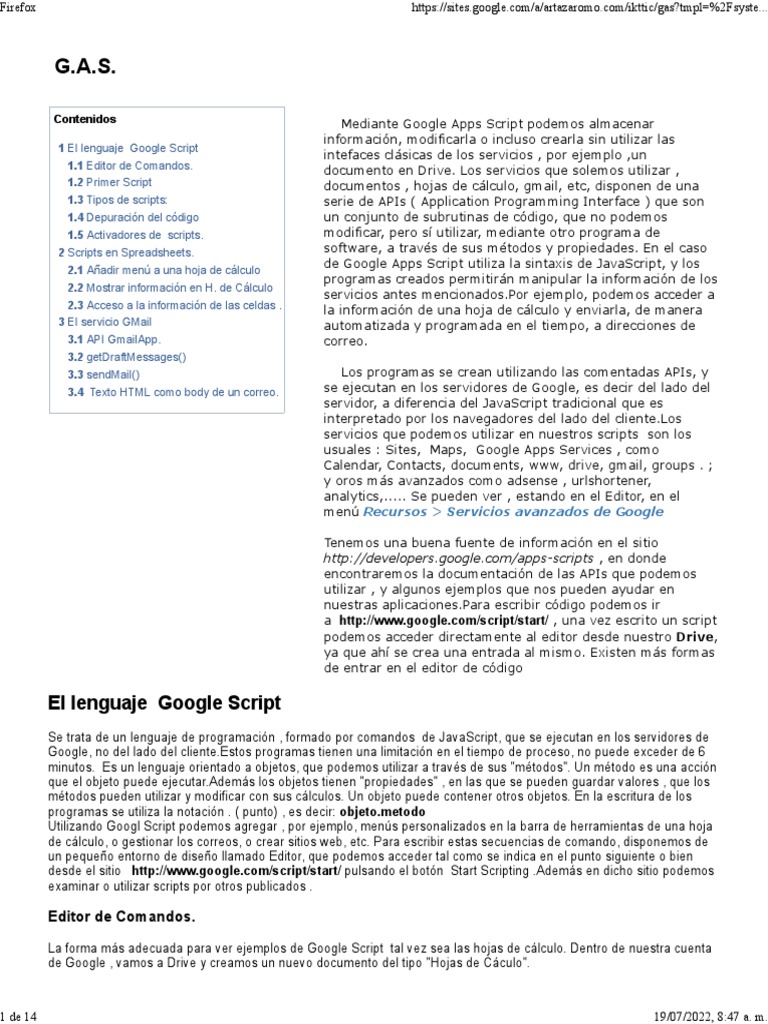 Google Script | PDF | Lenguaje de escritura | Script Java