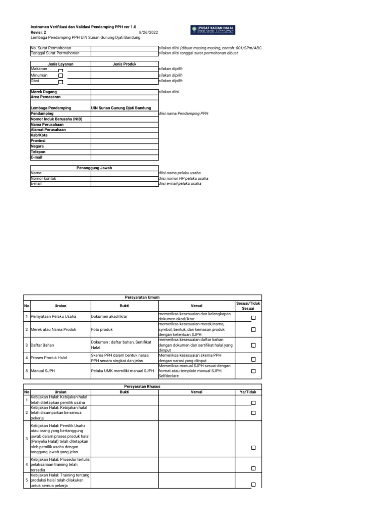 Instrumen Verval Data Pph-1 | PDF