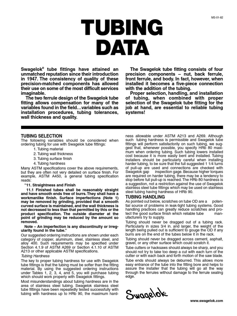 Tubing Data | Download Free PDF | Pipe (Fluid Conveyance) | Stainless Steel