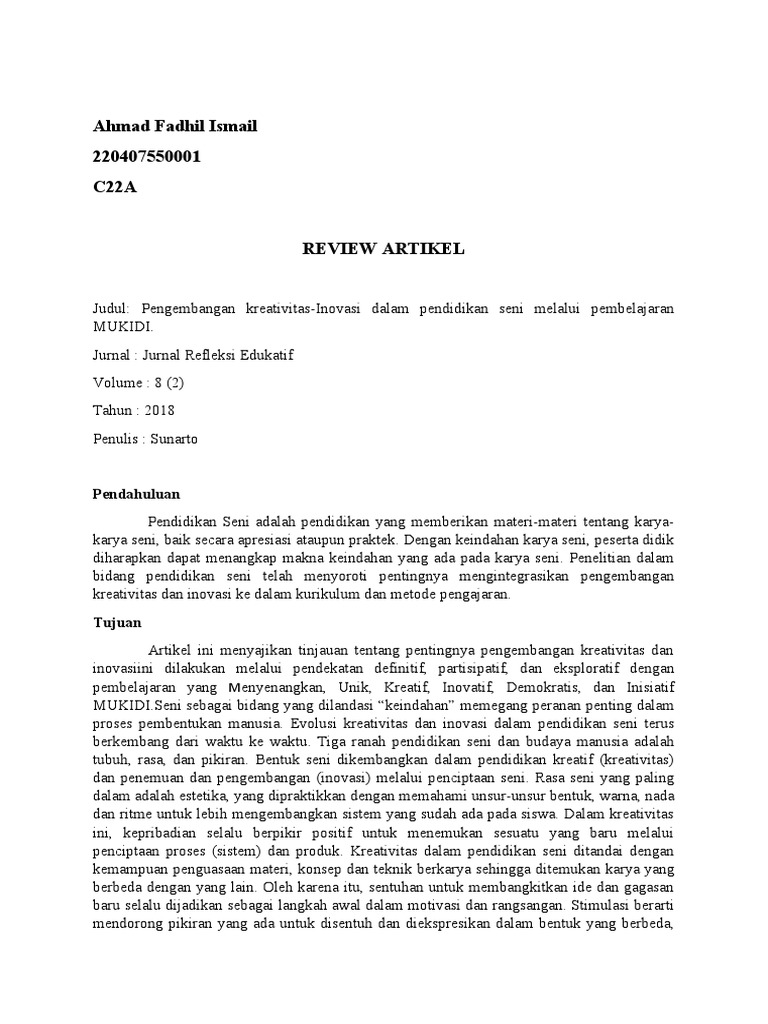 Ahmad Fadhil Ismail C22A Review Artikel | PDF