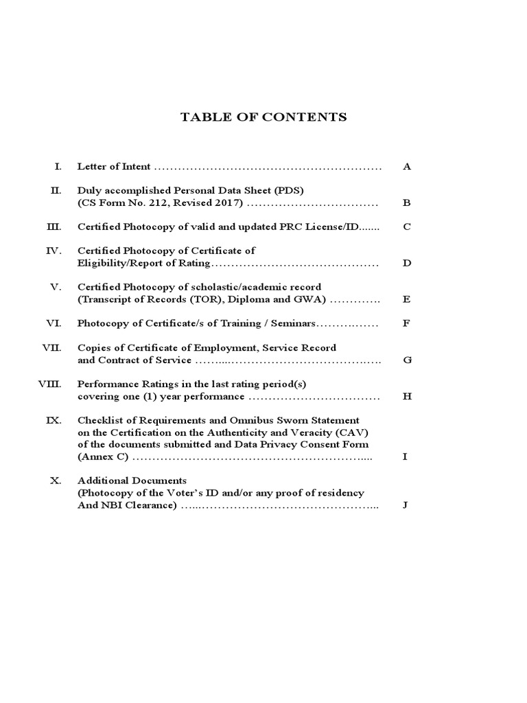 Job Application Document Checklist | PDF