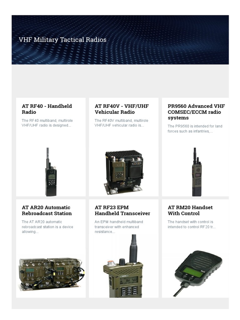 VHF Tactical Radio Systems Overview | PDF | Very High Frequency | Radio