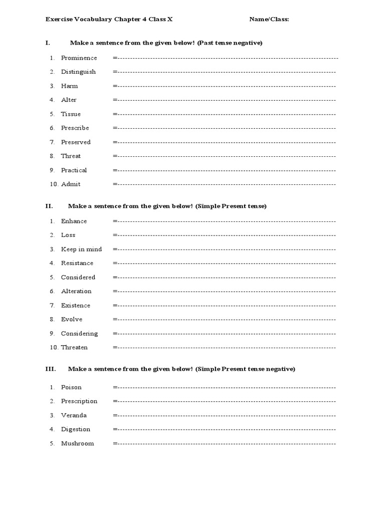 Exercise Vocabulary Chapter 4 | PDF | Linguistics