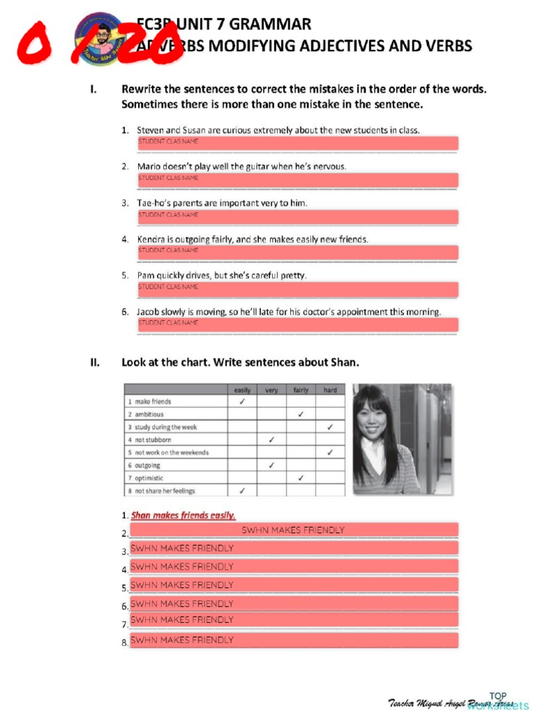 Adverbs Modifying Adjectives and Verbs | PDF
