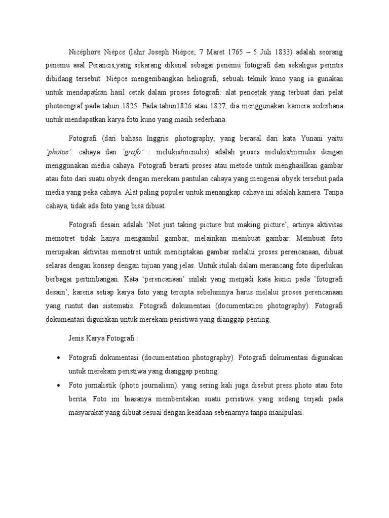 Rangkuman Fotografi | PDF | Karier & Perkembangan | Ilmu Sosial