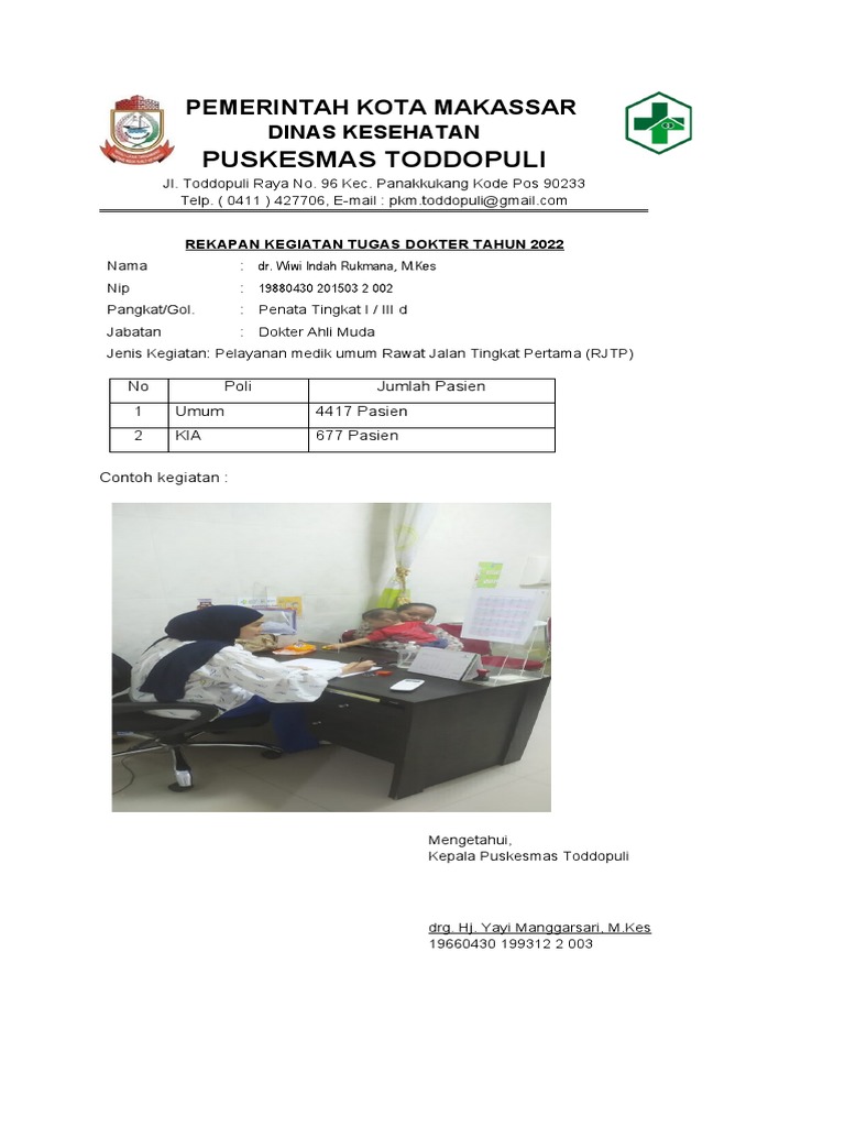 Kegiatan Pelayanan Medik Umum Rawat Jalan Tingkat Pertama (RJTP) | PDF