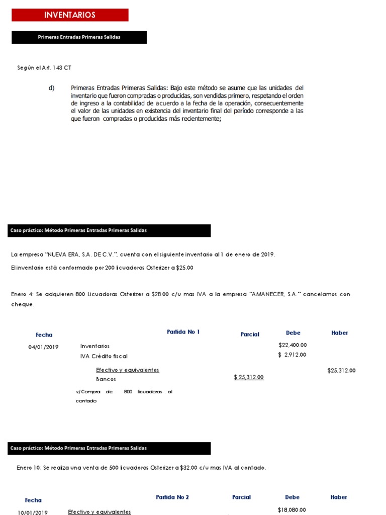 Clase PEPS y Costo Promedio | PDF | Impuesto al valor agregado | Tarjeta de crédito