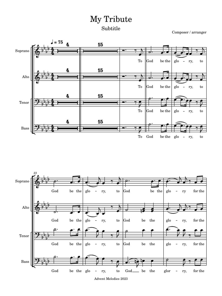 My Tribute Pdf Singing Compositions