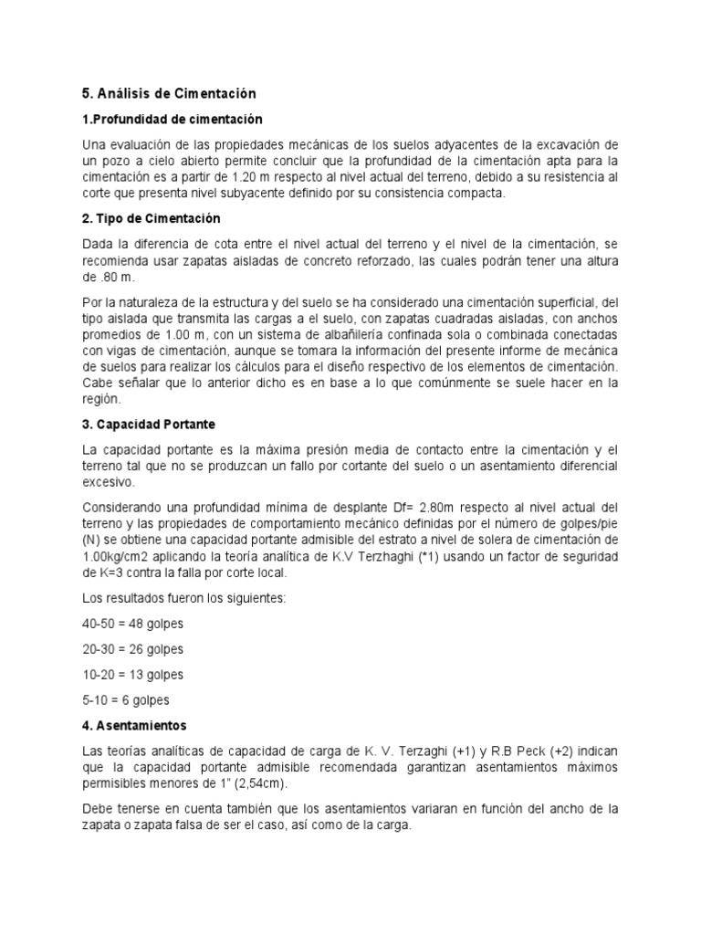 Analisis de Cimentacion | PDF | Fundación (Ingeniería) | Ingeniería ...