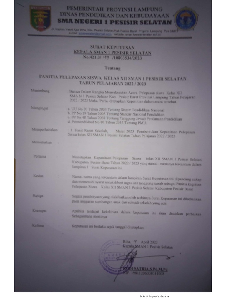 Sk. Pelepasan Kelas XII | PDF Sk. Pelepasan Kelas XII | PDF