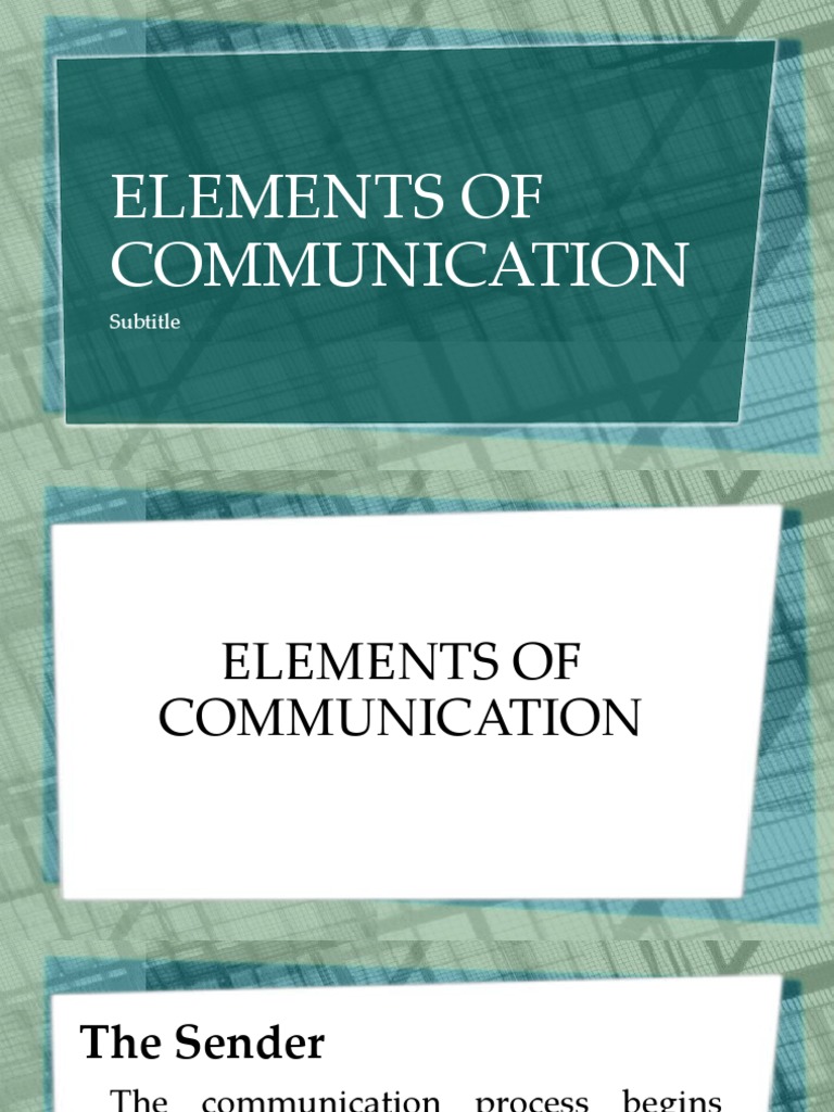 Elements of Communication | PDF