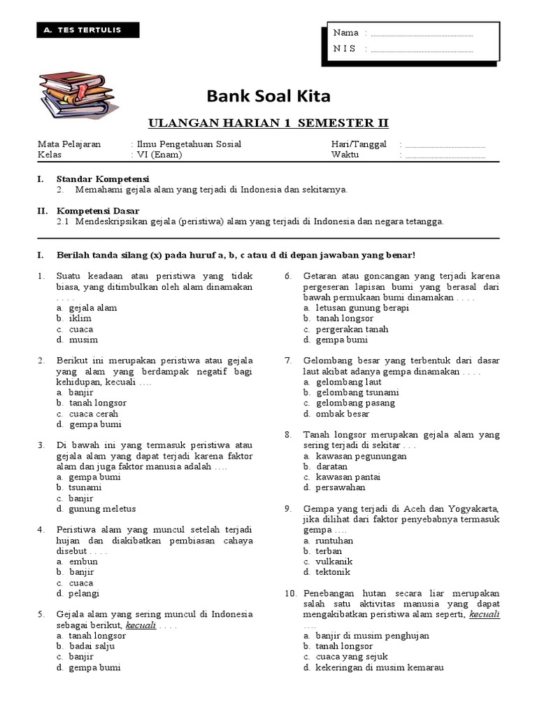 Uh1 Ips Kelas Vi-1 | PDF