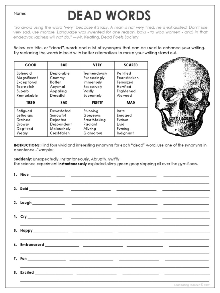 Dead Word Activity-3 | PDF