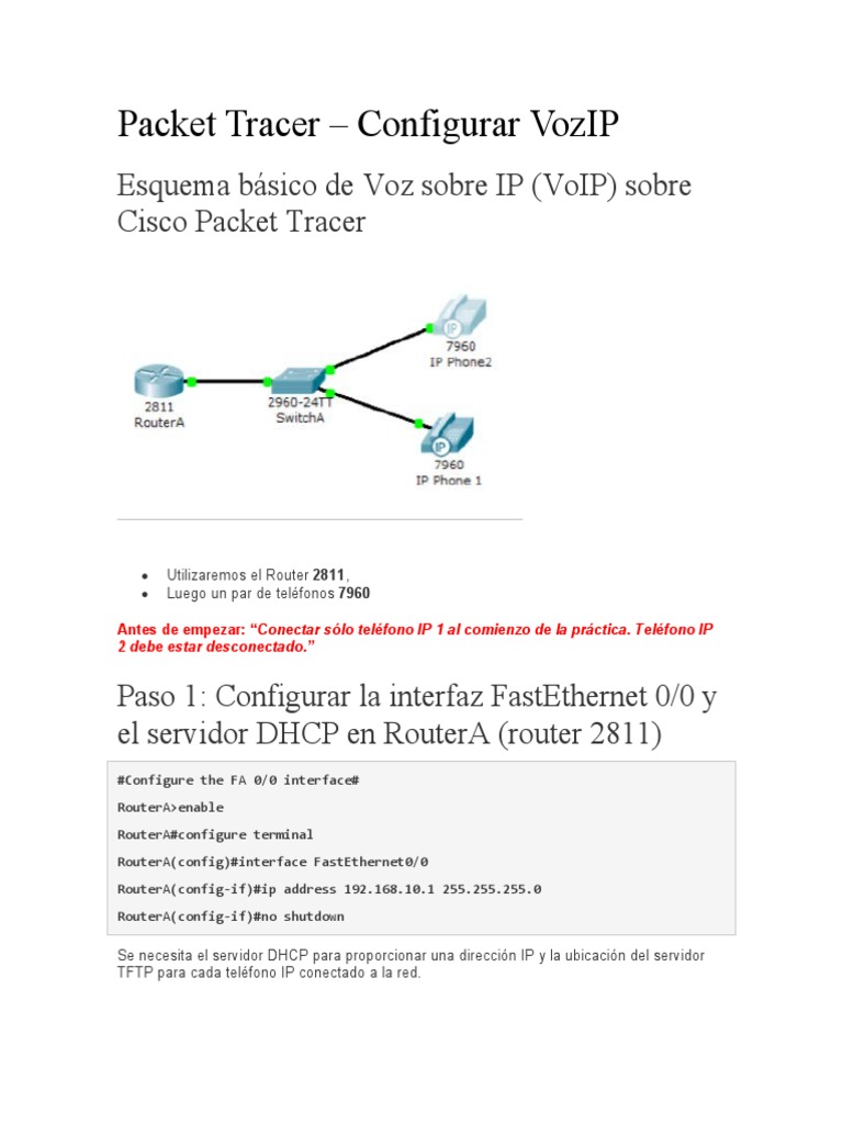 Packet Tracer | PDF | Dirección IP | Voz sobre IP