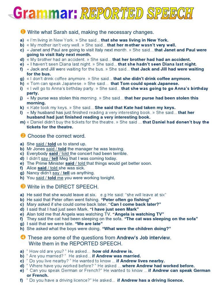 Activity2 English3 ReportedSpeech | PDF