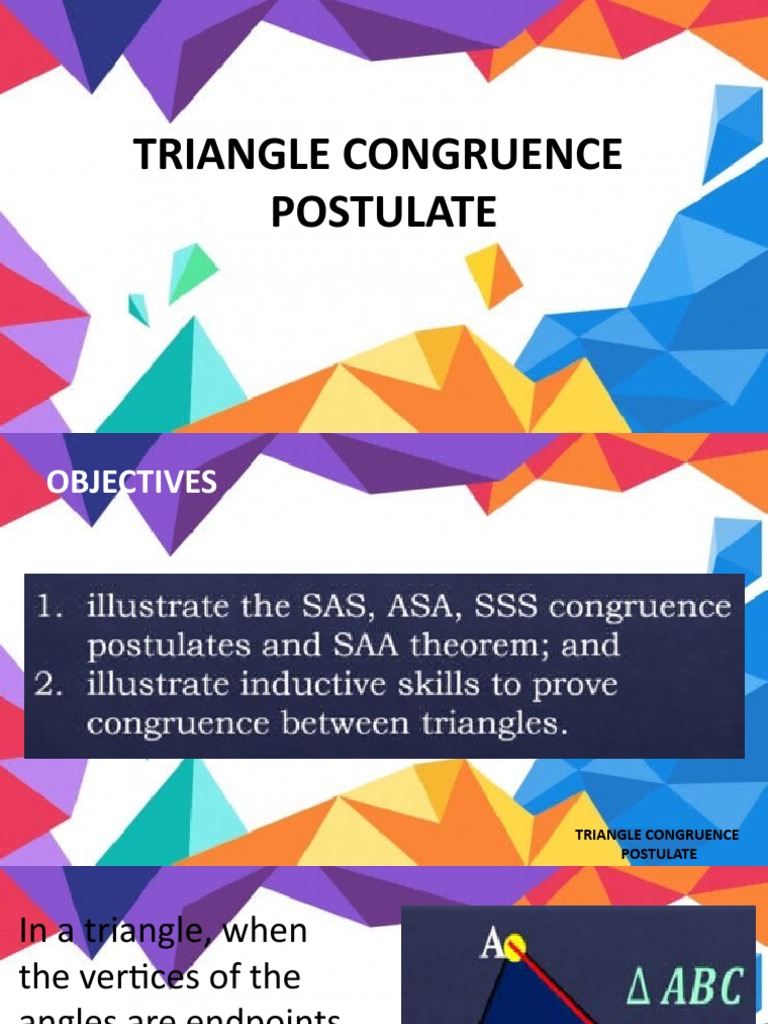 Triangle Congruence Postulate | PDF | Triangle Geometry | Euclidean ...