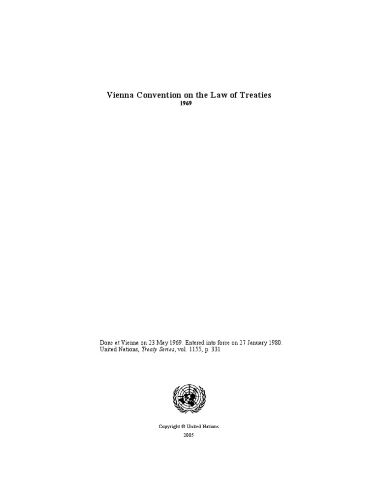 1969 Vienna Convention On The Law of Treaties | PDF | Treaty | Ratification
