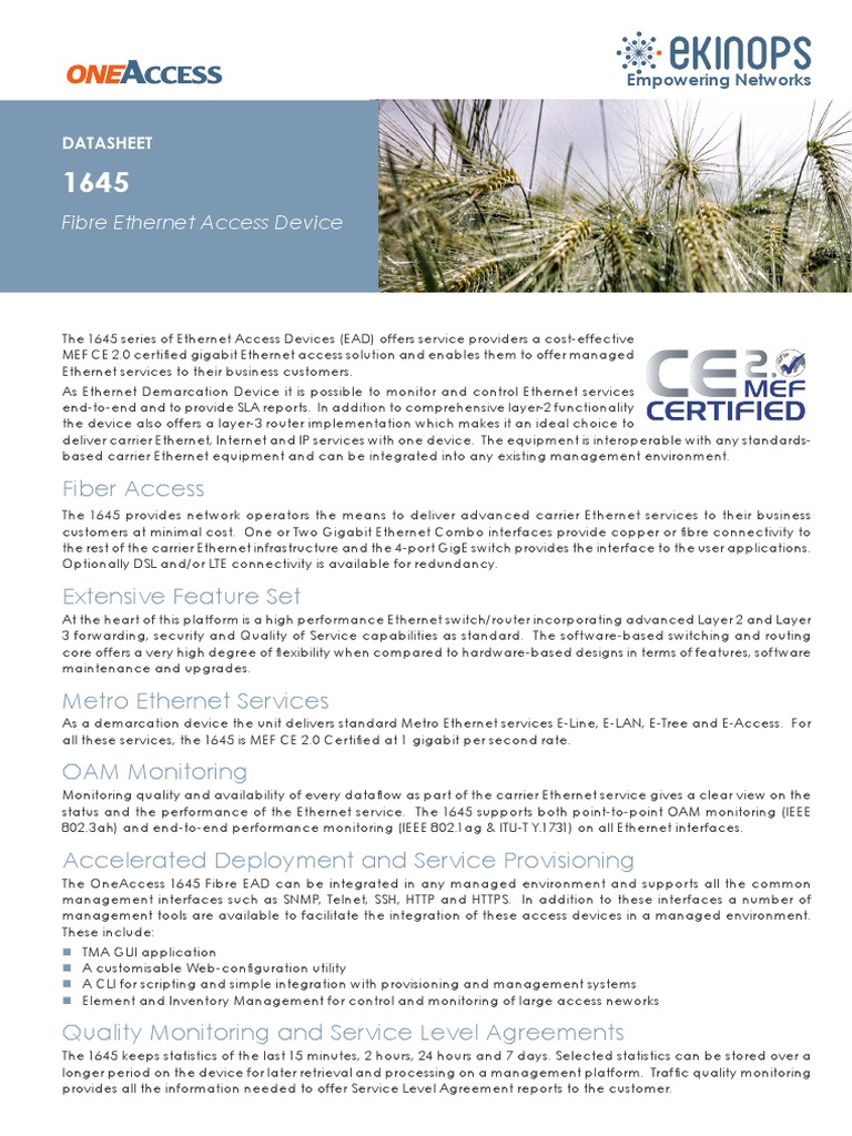 03ds 1645 Ekinops | PDF | Network Switch | Ethernet