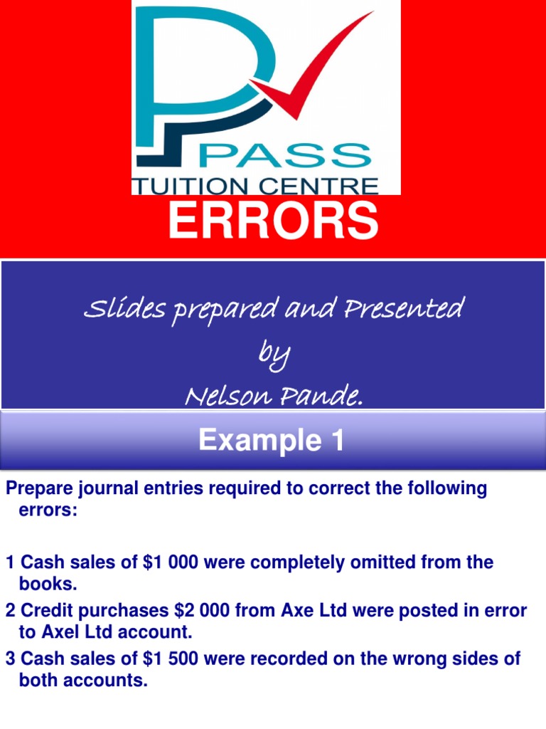 Handout Errors Lesson | PDF | Debits And Credits | Business Economics Handout Errors Lesson | PDF | Debits And Credits | Business Economics