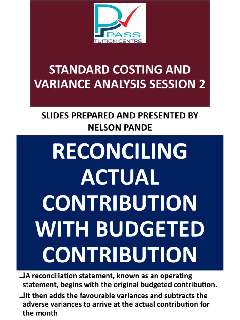 Cost Variance Analysis Guide | PDF | Cost | Profit (Economics)
