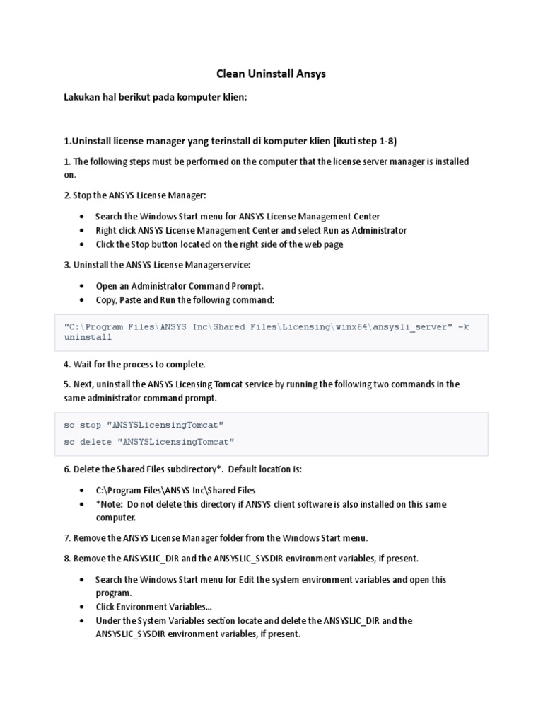 Clean Uninstall Ansys | PDF | Computer File | Directory (Computing)