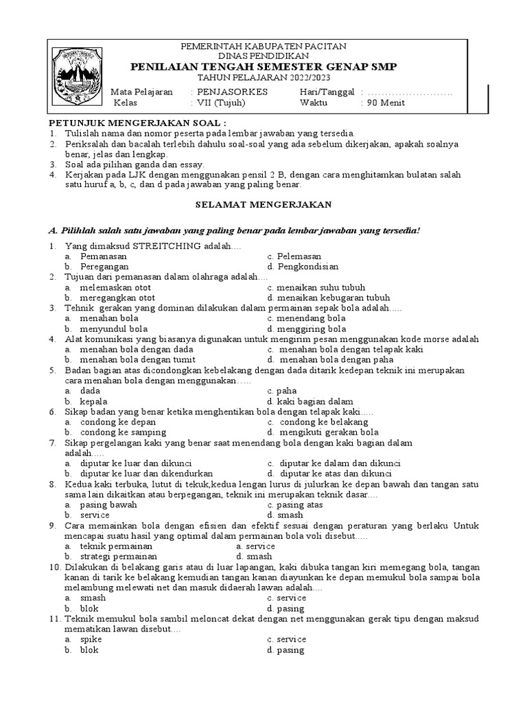 KLS.7 Soal PTS Genap 2022-2023 | PDF