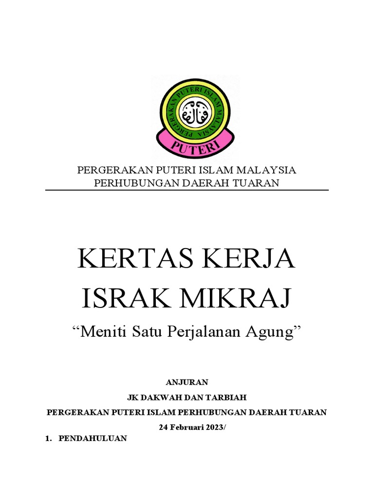 Kertas Kerja Israk Mikraj Ppim (2023) | PDF
