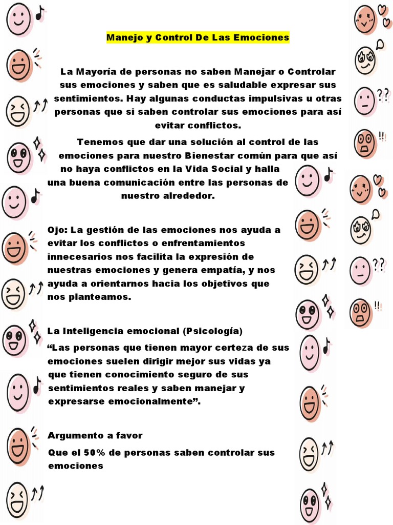 Manejo y Control de Las Emociones | PDF | Las emociones | Empatía