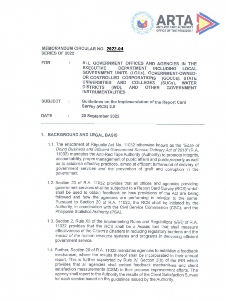 ARTA-MC-2022-04-Guidelines-on-the-Implementation-of-the-Report-Card-Survey-RCS-2.0 (1 ...