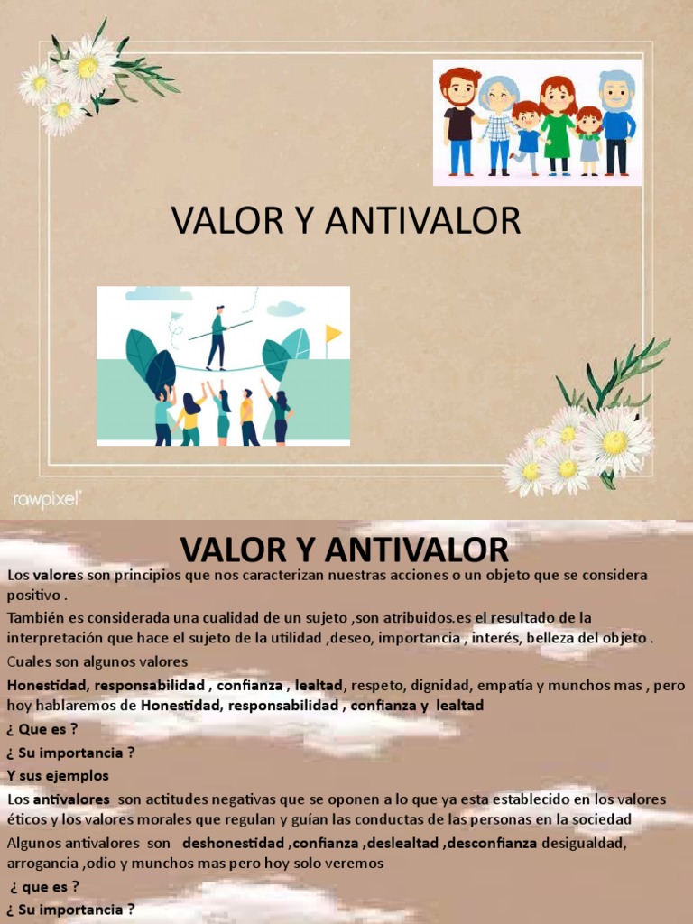 VALORES Y ANTIVALORES | PDF | Sicología