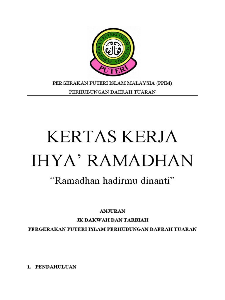 Kertas Kerja Ihya Ramadhan 2023 | PDF