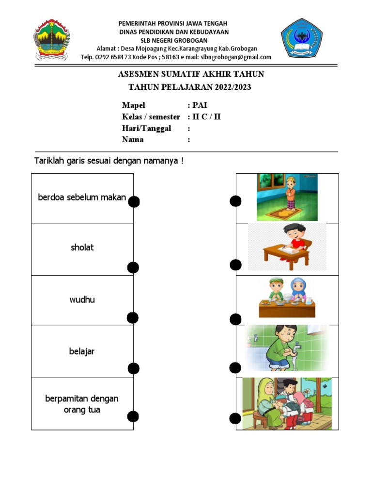 Soal PAS 2022 Dan Lembar Jawab Kelas IIC | PDF