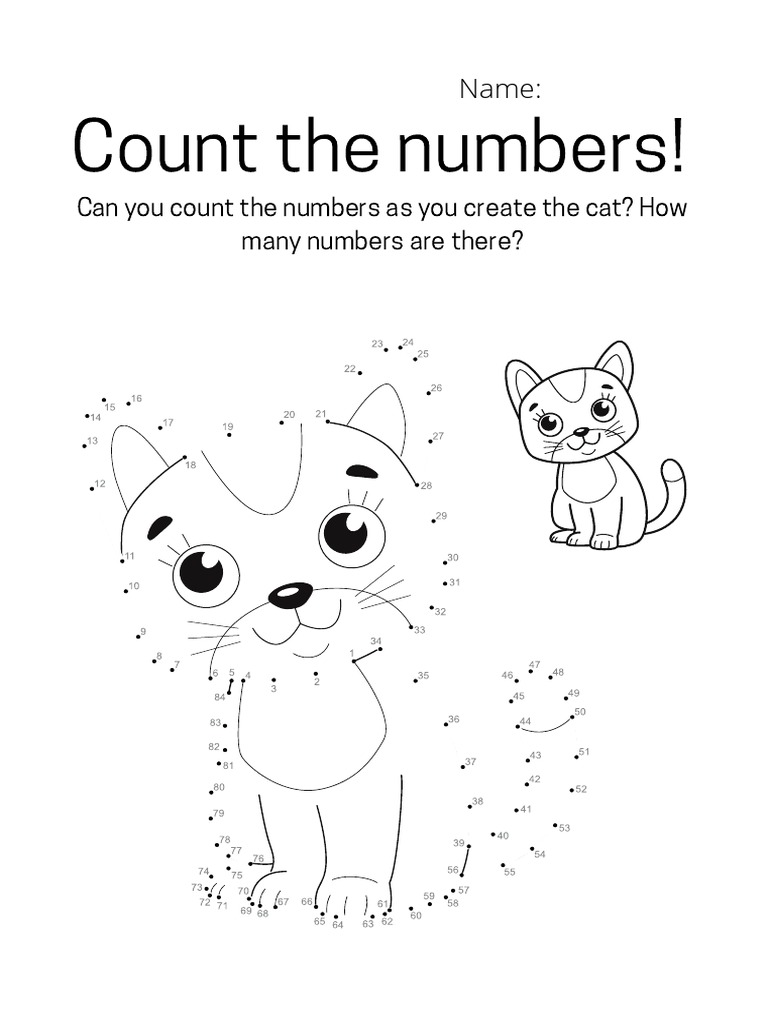Cat Dot to Dot Worksheet | PDF