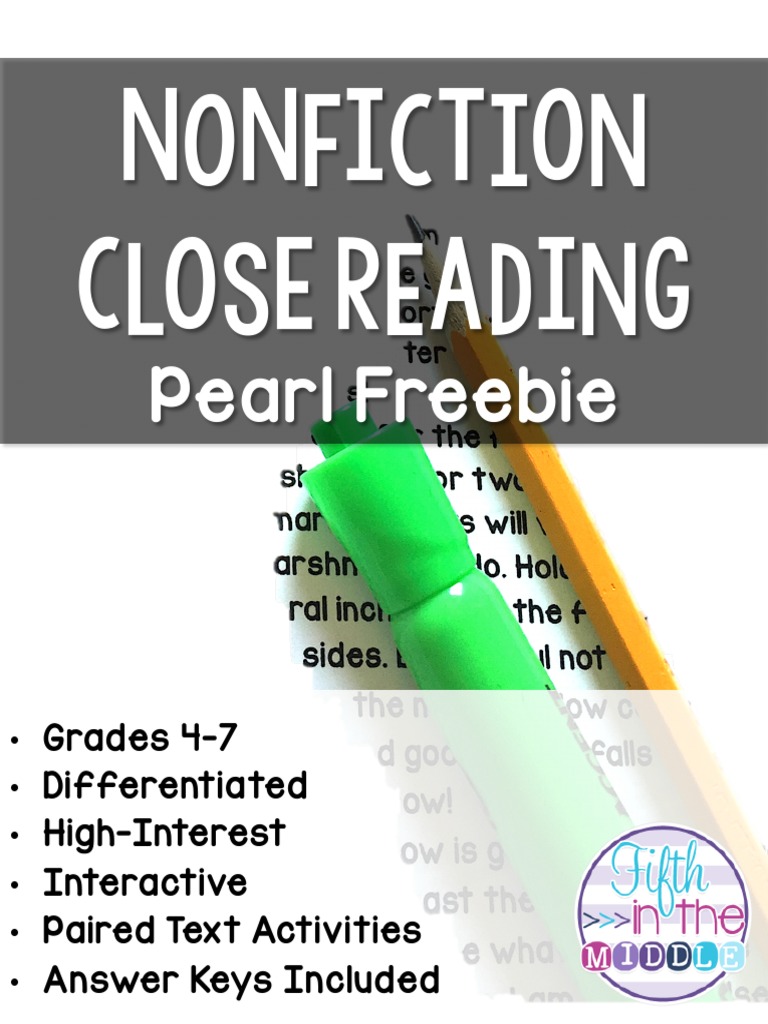 Nonfiction Close Reading: Pearl Freebie | PDF | Pearl | Bivalvia