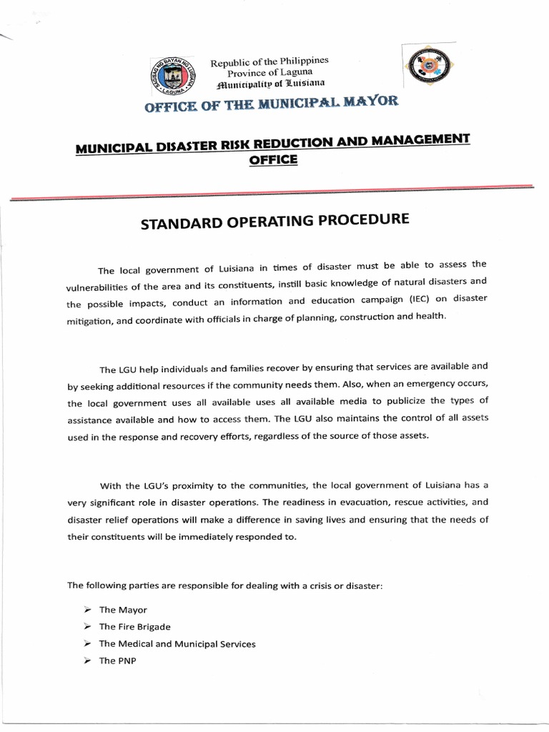 Standard Operating Procedure | PDF