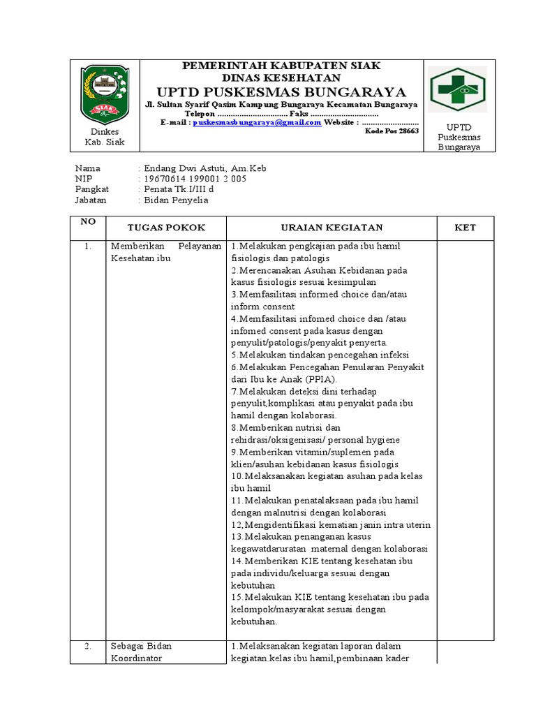 Tupoksi Endang&ariyani | PDF | Kesehatan Holistik | Sains & Matematika