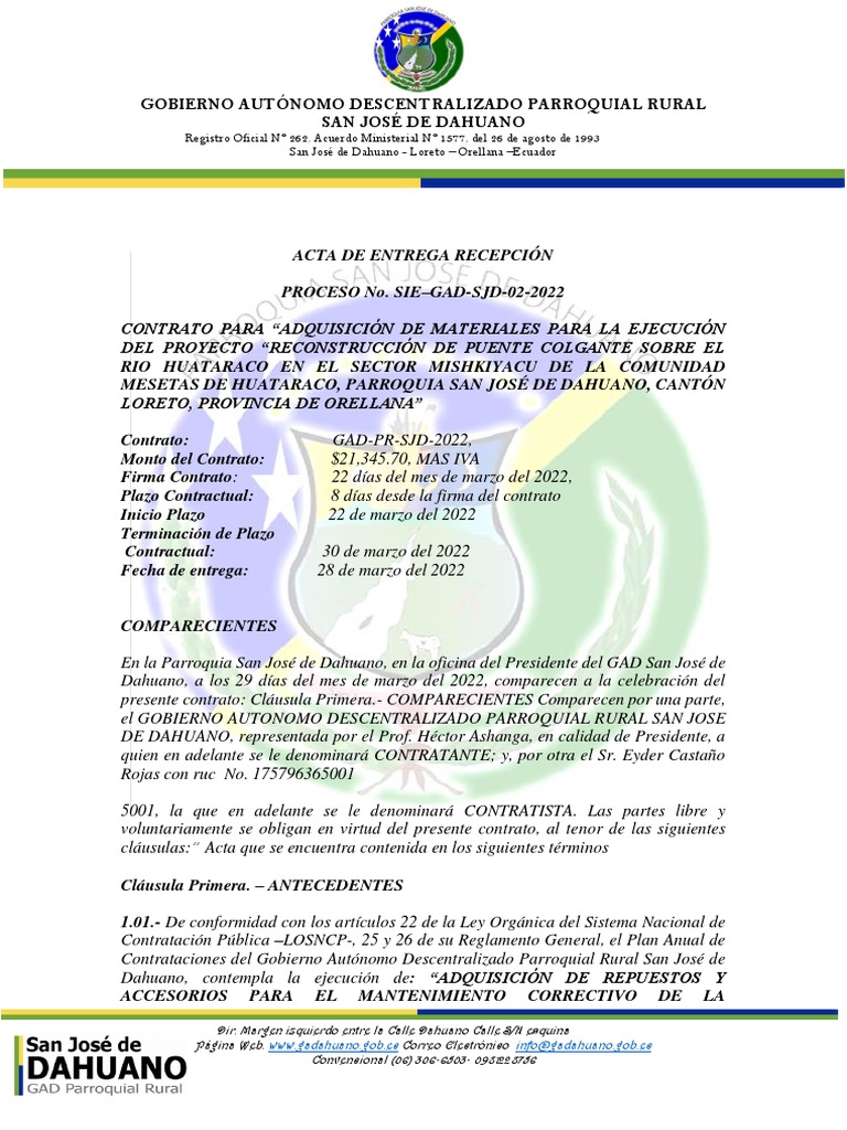 ACTA DE ENTREGA RECEPCION MATERIAL DE FERRETERIA - Pdf-Signed | PDF