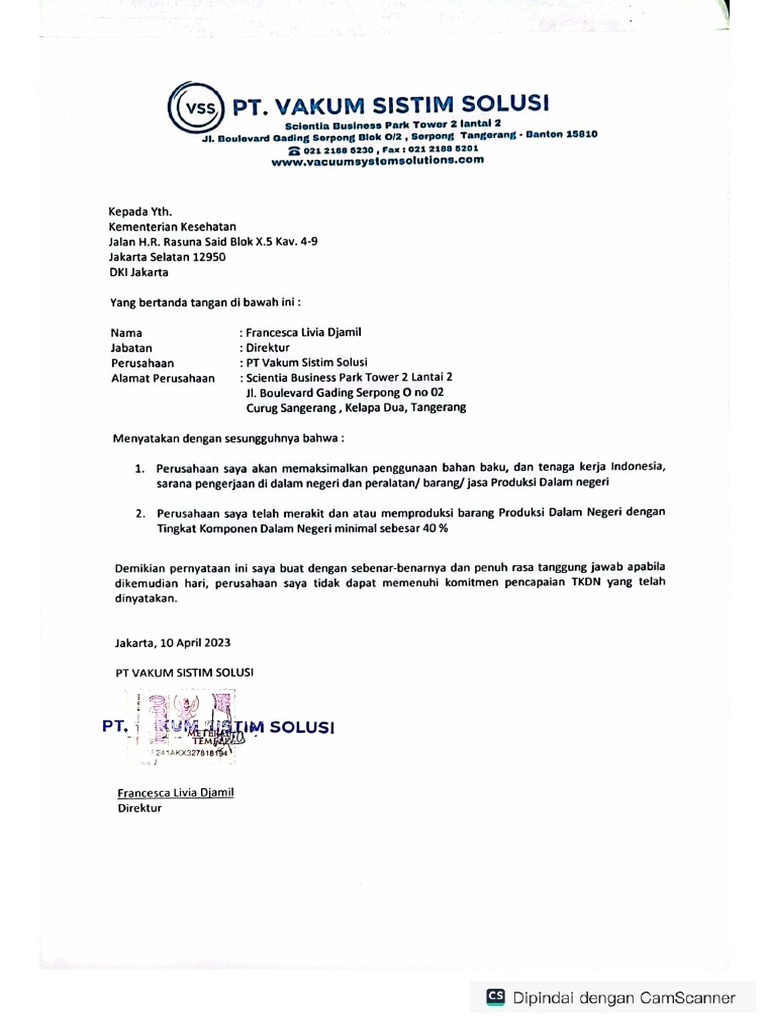 Self Declare TKDN | PDF Self Declare TKDN | PDF