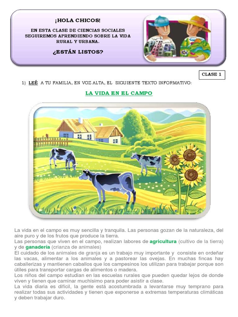 CLASE 2 - La Vida en El Campo y en La Ciudad | PDF | Agricultura