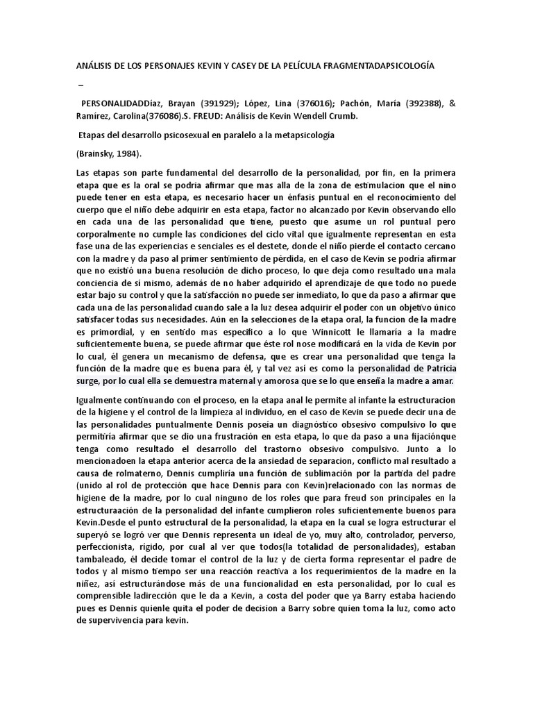 Análisis de Los Personajes Kevin y Casey de La Película ...