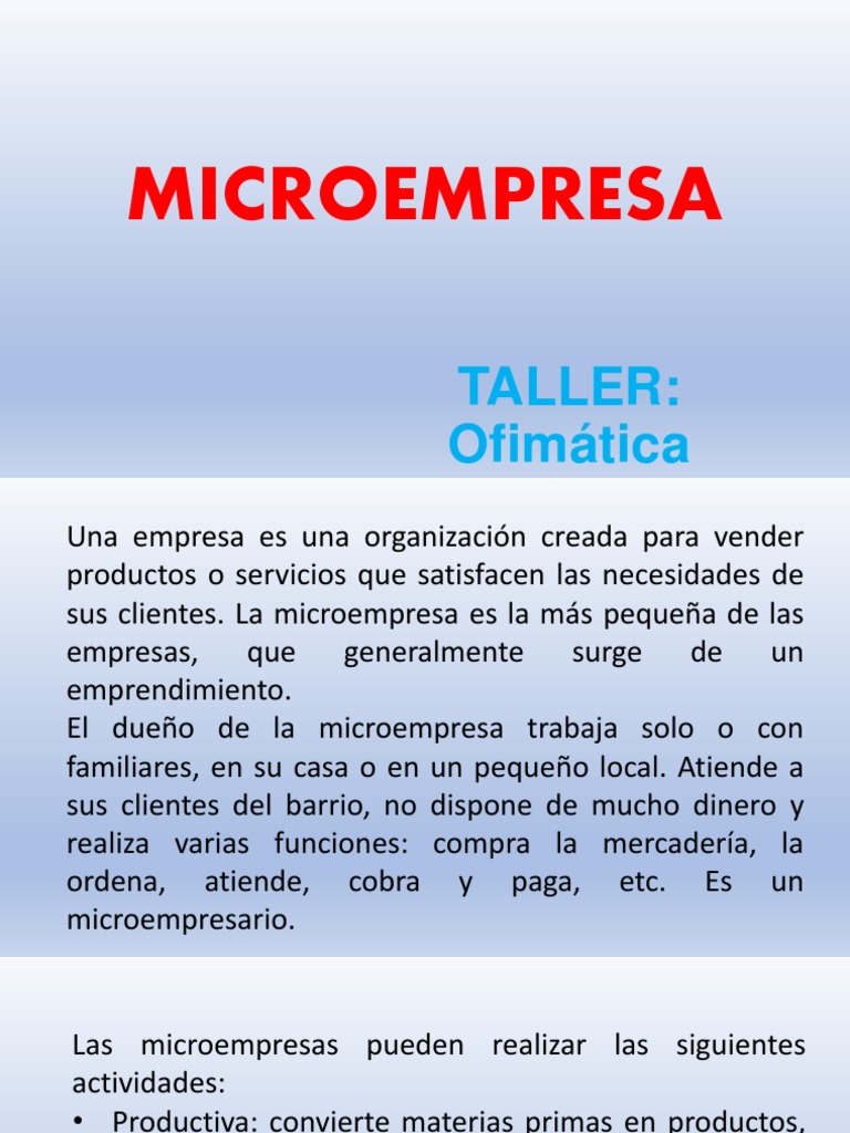 MICROEMPRESA | PDF | Iniciativa empresarial | Economias