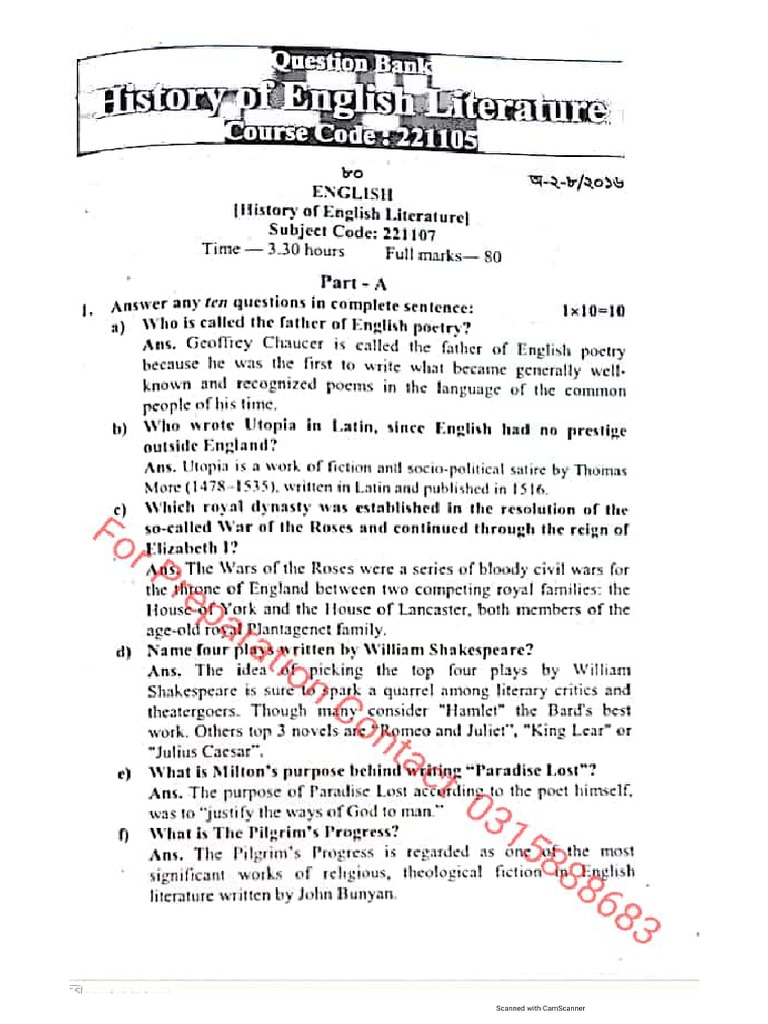 English History Questions Answers | PDF