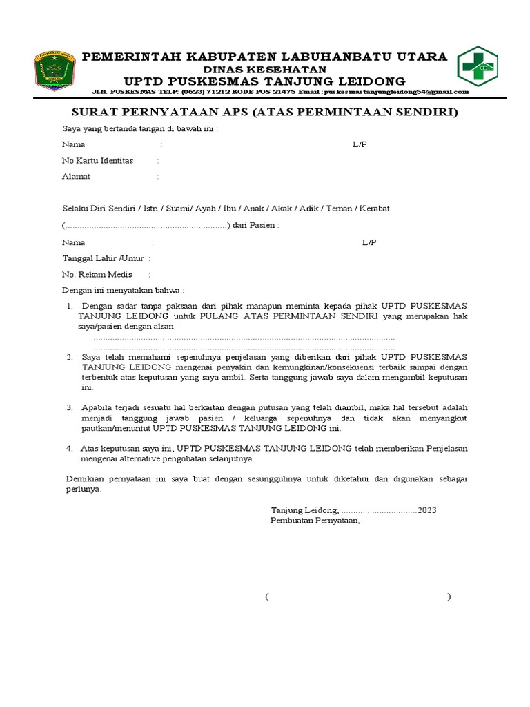 Surat Pernyataan APS | PDF