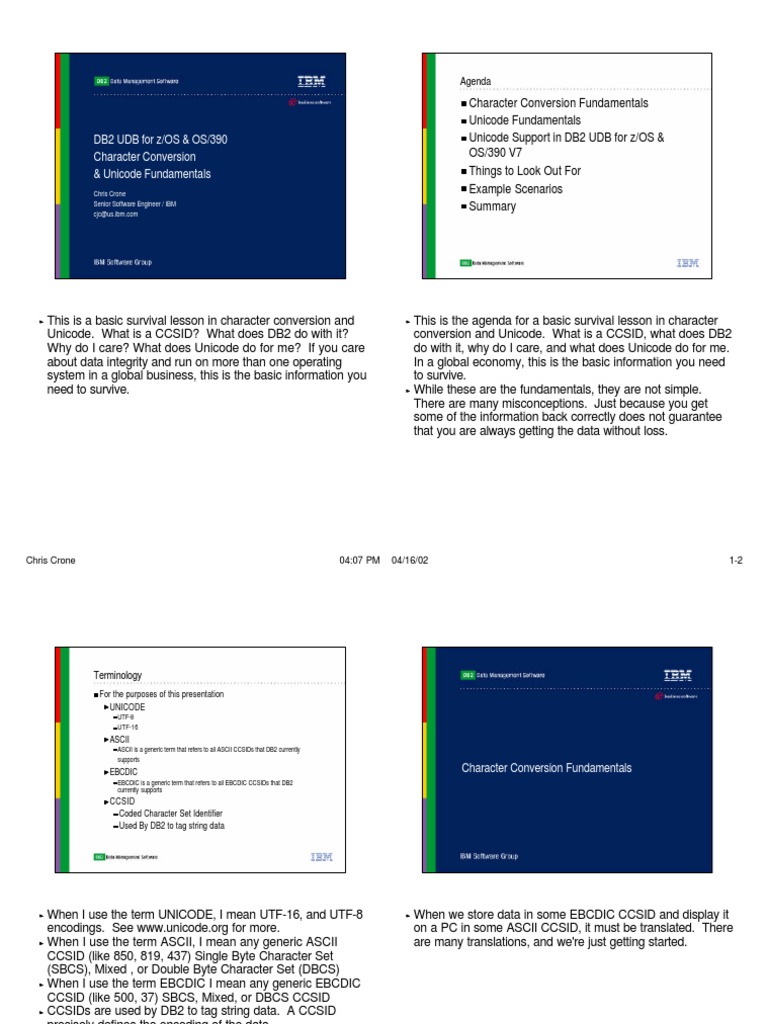 db2 Unicode-Dbcs | PDF | Character Encoding | Ebcdic