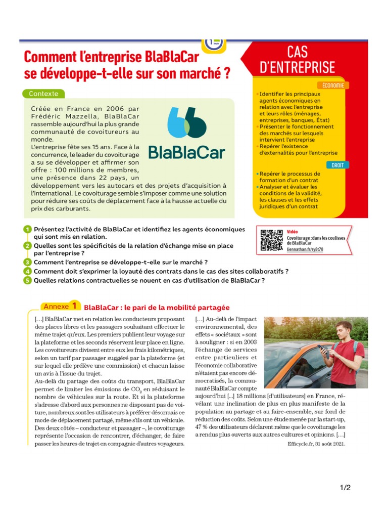 Blablacar - Cas D'entreprise | PDF