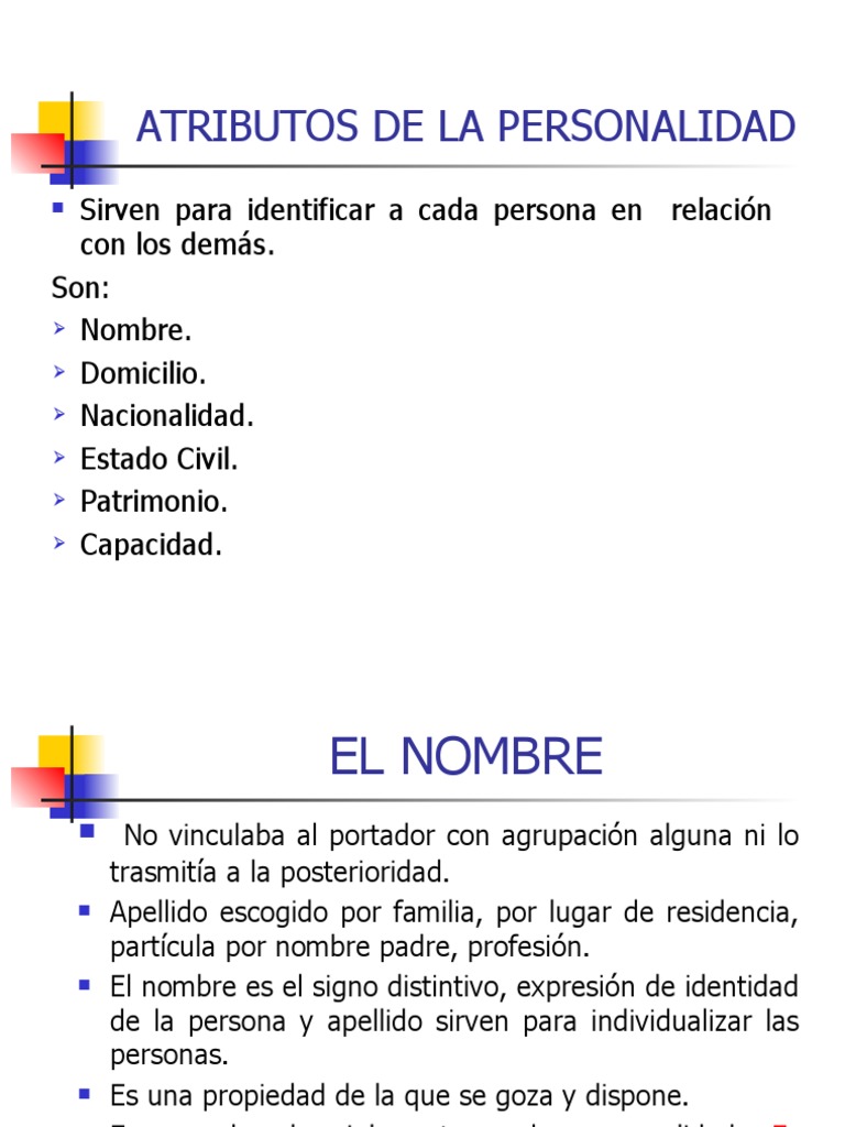Atributos de La Personalidad Final | PDF | Nacionalidad | Estado civil